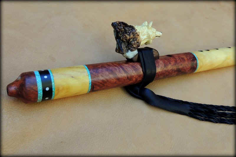 Custom made carved and inlay Native American Flutes by JP Gomez