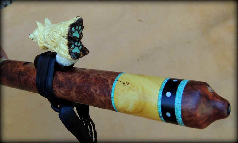 Custom made carved and inlay Native American Flutes by JP Gomez